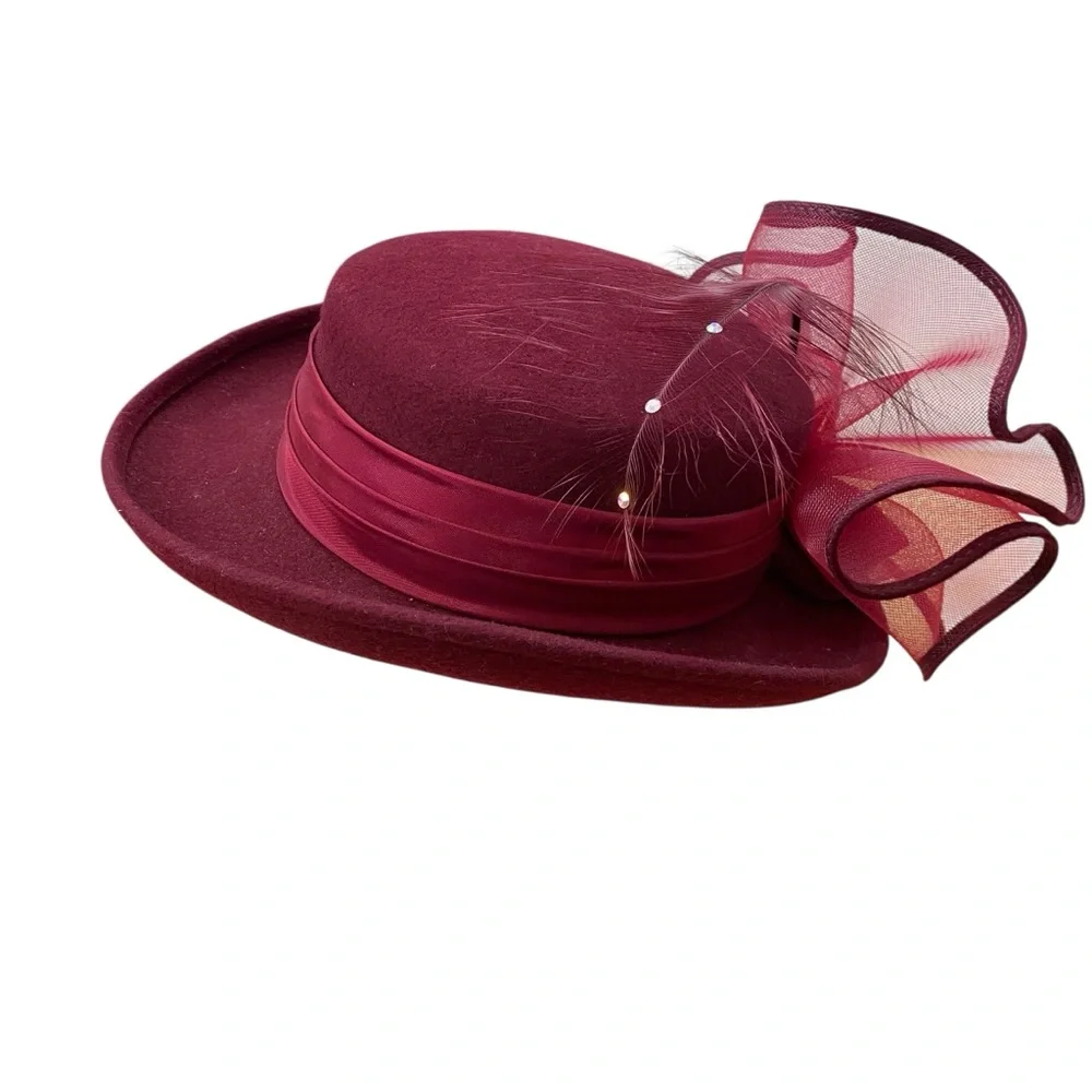 Jody G | Accessories | Vintage Jody G For Sylvia 0 Wool Maroon Hat ...